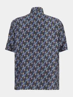 Fendi Blue Silk Fendinity Printed Shirt - Multicolour
