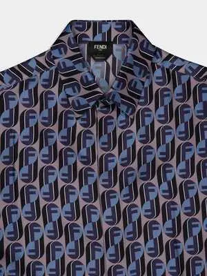 Fendi Blue Silk Fendinity Printed Shirt - Multicolour