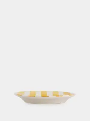 LES-OTTOMANS Striped Ceramic Dessert Plate