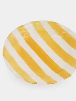 LES-OTTOMANS Striped Ceramic Dessert Plate