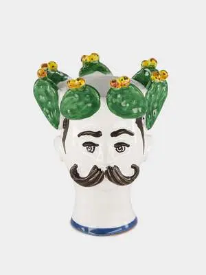 LES-OTTOMANS Handpainted Ceramic Vase - Multicolour