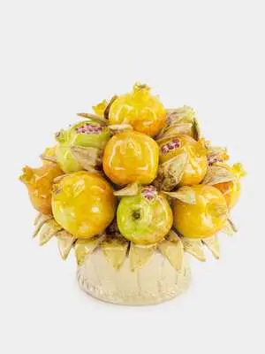 CERAMICA ND DOLFI Pomegranate Ceramic Centerpiece - Yellow