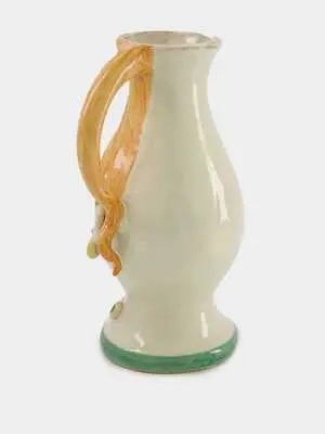 LES-OTTOMANS Handpainted Ceramic Jug - Multicolour