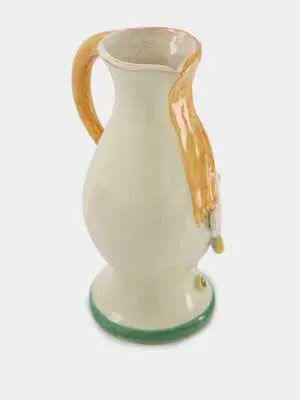 LES-OTTOMANS Handpainted Ceramic Jug - Multicolour
