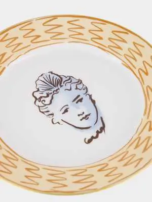 GINORI 1735 Il Viaggio Di Nettuno Terracotta Flat Plate - Orange