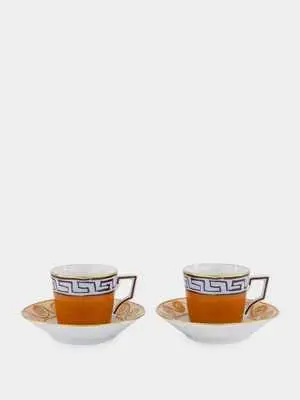 GINORI 1735 Il Viaggio Di Nettuno Coffee Set For Two - Orange