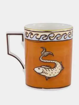 GINORI 1735 Il Viaggio Di Nettuno Terracotta Mug - Orange