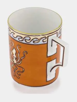 GINORI 1735 Il Viaggio Di Nettuno Terracotta Mug - Orange