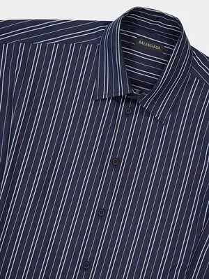 Balenciaga Striped Poplin Shirt-dress - Blue
