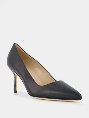 Manolo Blahnik Tora 70mm Leather Pumps - Black