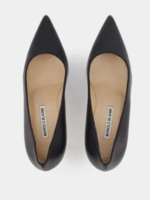 Manolo Blahnik Tora 70mm Leather Pumps - Black