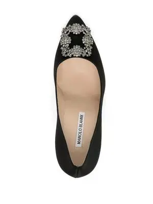Manolo Blahnik Hangisi 105mm Buckle-embellished Pumps - Black