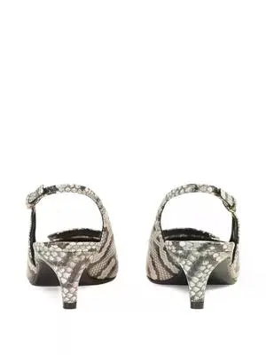 SERGIO ROSSI Evolv Printed Buckle Pumps - Neutrals