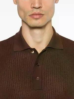 LUIGI GENTILE Open-knit Polo Shirt
