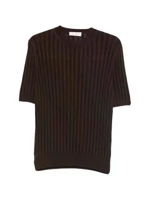 LUIGI GENTILE Open-knit Short-sleeved Sweater