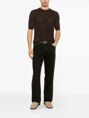 LUIGI GENTILE Open-knit Short-sleeved Sweater