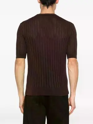 LUIGI GENTILE Open-knit Short-sleeved Sweater