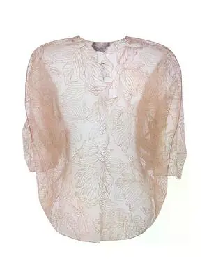 Emporio Armani Embroidered Cape With Floral Pattern