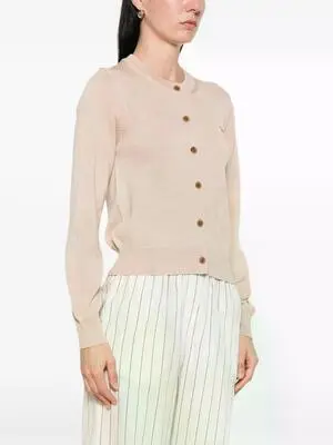 Maison Kitsuné Fox-embroidered Button Cardigan