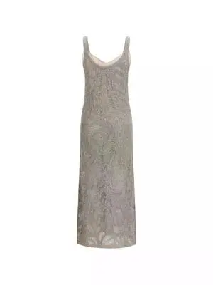 Brunello Cucinelli Sleeveless Embellished Knit Maxi Dress