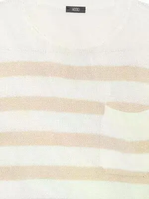 HOSIO Striped Patch-pocket Sweater