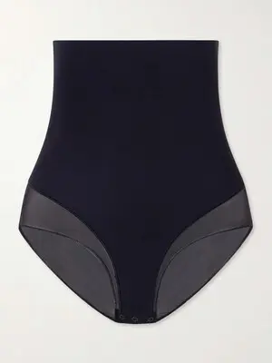 SKIMS Power Mesh High-waist Jersey Briefs - Black