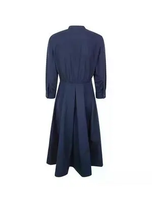 Aspesi Pleated Collared Dress - Blue