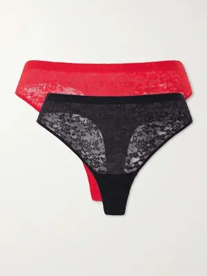 Spanx Stretch Lace Briefs - Black