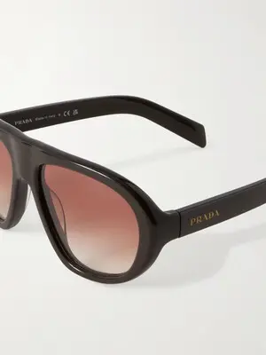 Prada Oversized Aviator Sunglasses - Brown