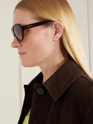 Prada Oversized Aviator Sunglasses - Brown