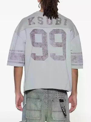 Ksubi Halftime Ss Duke T-shirt With Printed Artwork And Mesh Paneling