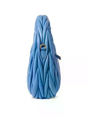 Miu Miu Wander Matelassé Nappa Leather Tote Bag - Blue