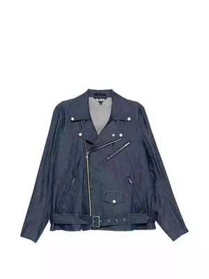 Comme Des Garçons Belted Biker-style Denim Jacket