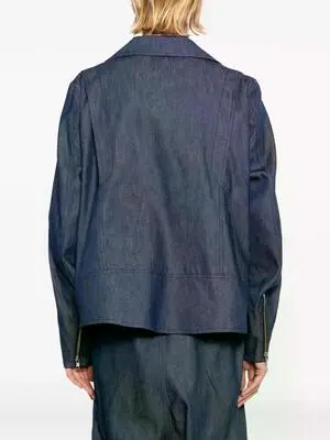 Comme Des Garçons Belted Biker-style Denim Jacket