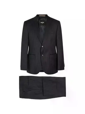 BOSS Two-piece Regular-fit Suit In Striped Virgin Wool