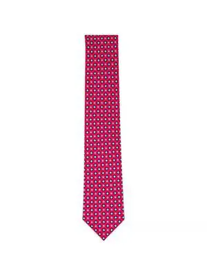 Brioni Patterned Silk Neck Tie - Red