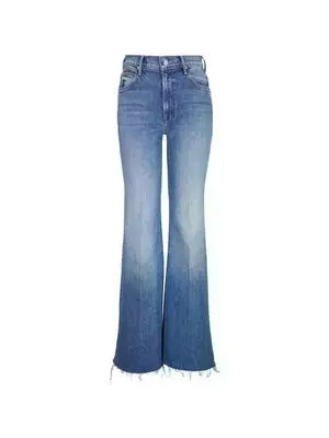 MOTHER Frayed Hem Denim Jeans - Blue