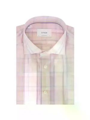 Eton Poplin Checked Shirt - Pink