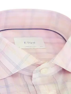 Eton Poplin Checked Shirt - Pink