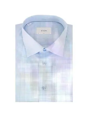 Eton Plaid-pattern Shirt - Blue