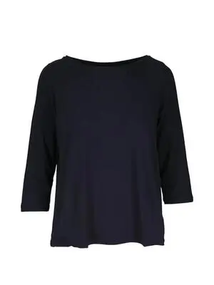 Majestic Filatures 3/4 Sleeve Boat Neck Knit Top