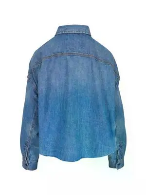 R13 Cropped Denim Shirt - Blue