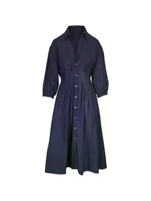 TWP Balloon-sleeve Midi Shirt Dress