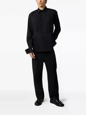 BILLIONAIRE Pleated Shirt - Black
