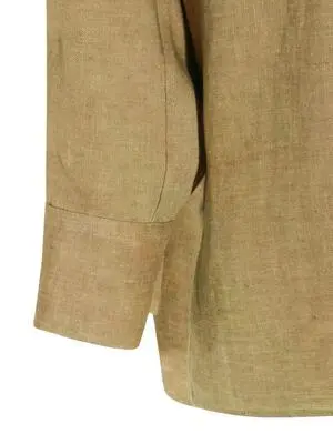 Antonelli Firenze Fringed Button Down Shirt - Neutrals