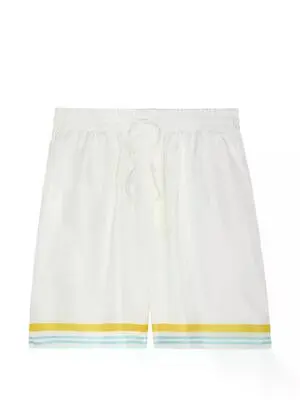 Casablanca Striped Graphic Track Shorts - Neutrals