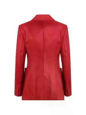 Max Mara Single-breasted Linen Blazer - Red