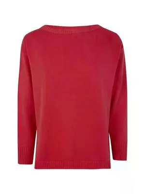 Rossopuro Ribbed Knit Cotton Long Sleeve Top