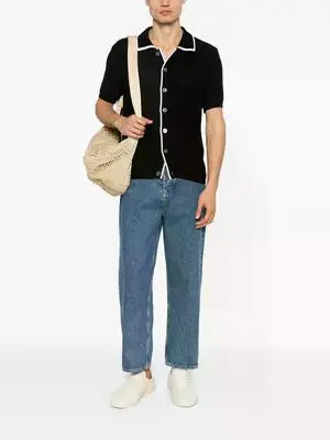 AMARANTO Button-up Contrast-trim Shirt