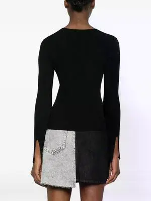 ROBERTO COLLINA Cut-out Ribbed Knit Top
